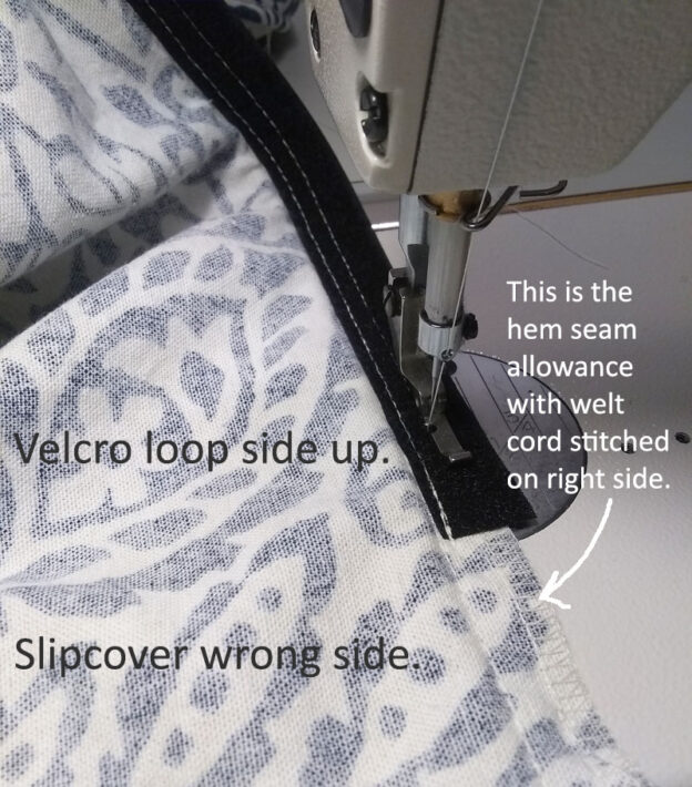 How To Hem a Slipcover with Welt Cord