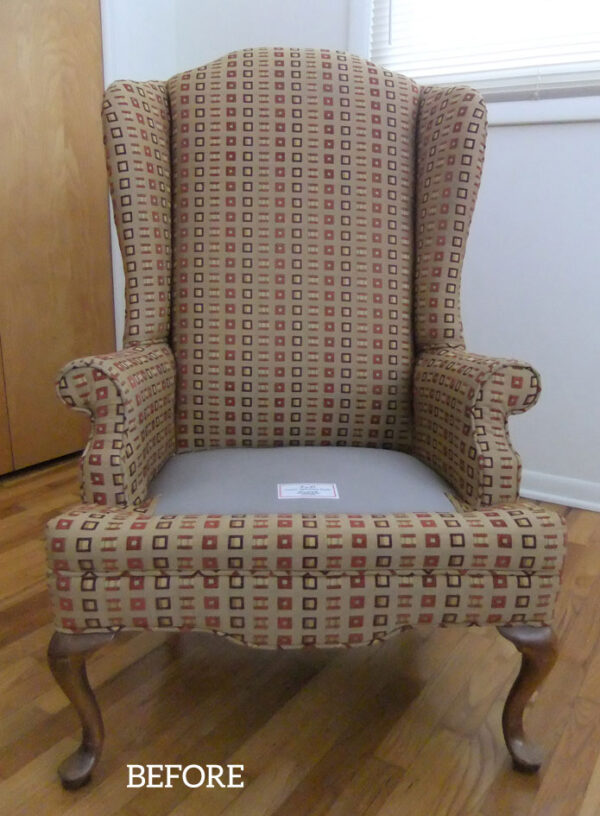 Custom Canvas Slipcover for Wingback Chair